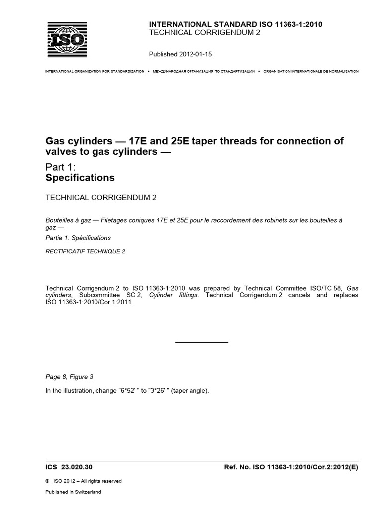 ISO 11363-1-2010 Cor2-2012 | PDF