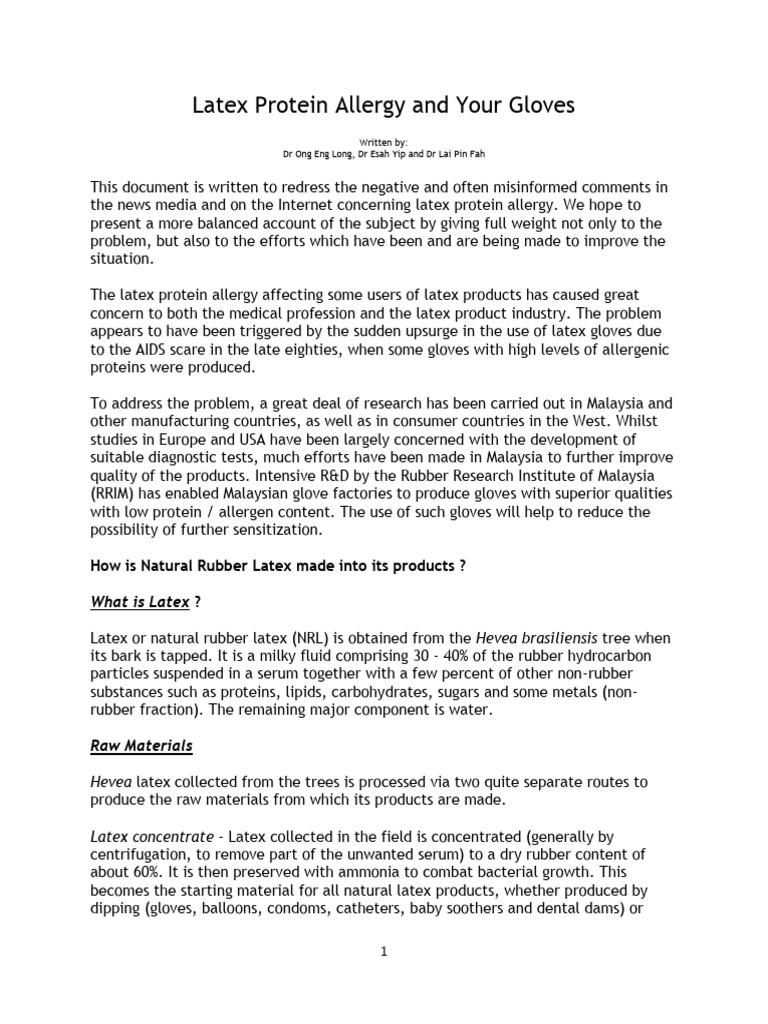 Understanding Latex Protein Allergy | PDF | Allergy | Natural Rubber