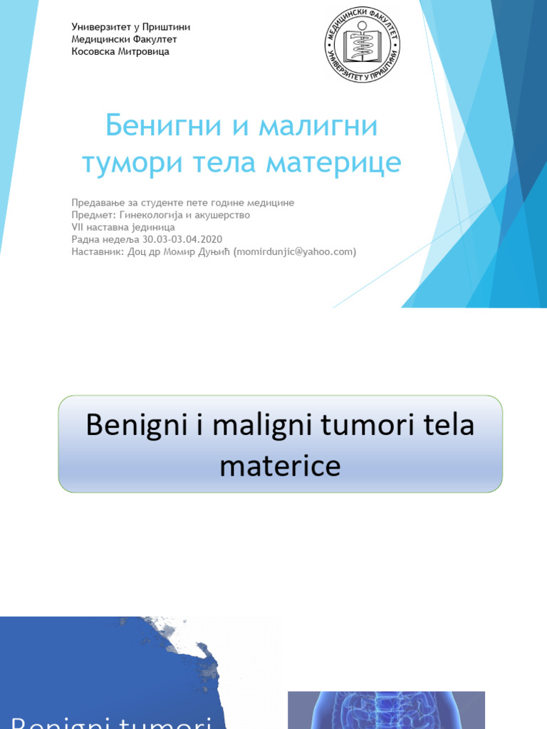 Benigni I Maligni Tumori Materice | PDF