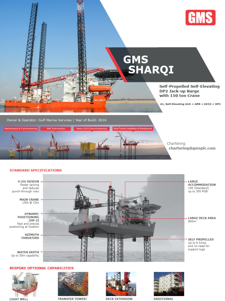 DP2 Self-Elevating Jack-up Barge Specs | PDF | Crane (Machine) | Shipping