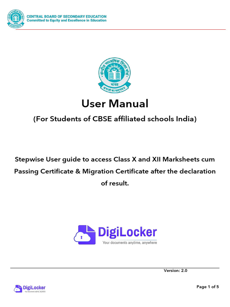 DigiLocker Guide for CBSE Students | PDF | World Wide Web | Internet & Web