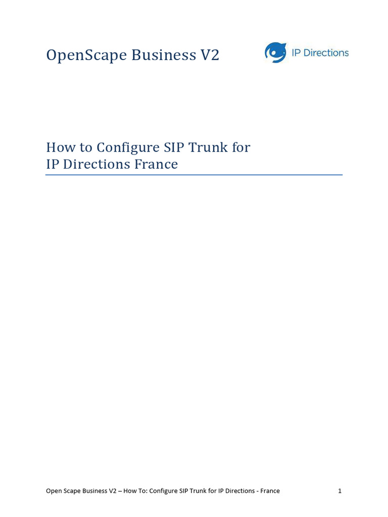 SIP-Trunk-Configuration-IP-directions | PDF | Session Initiation Protocol | Computer Network