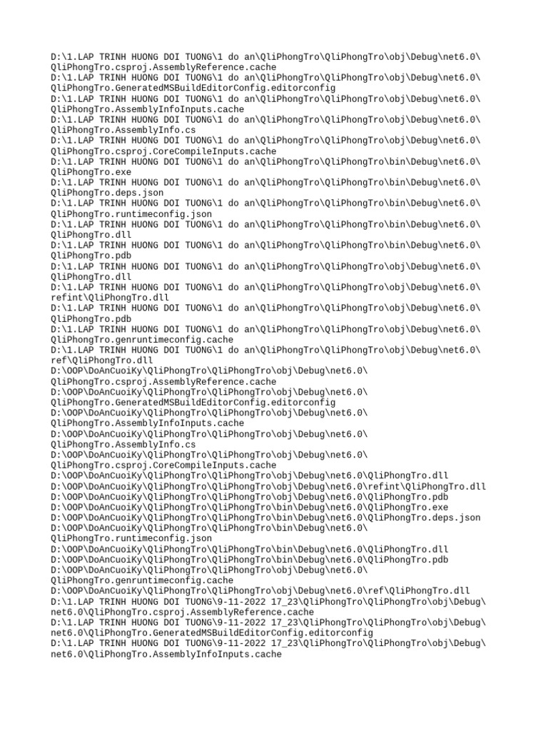 QliPhongTro Csproj FileListAbsolute | PDF | Microcomputer Software | Operating System Technology