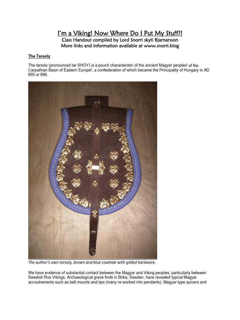 Viking Pouches Class Handout | PDF | Arrow | Vikings