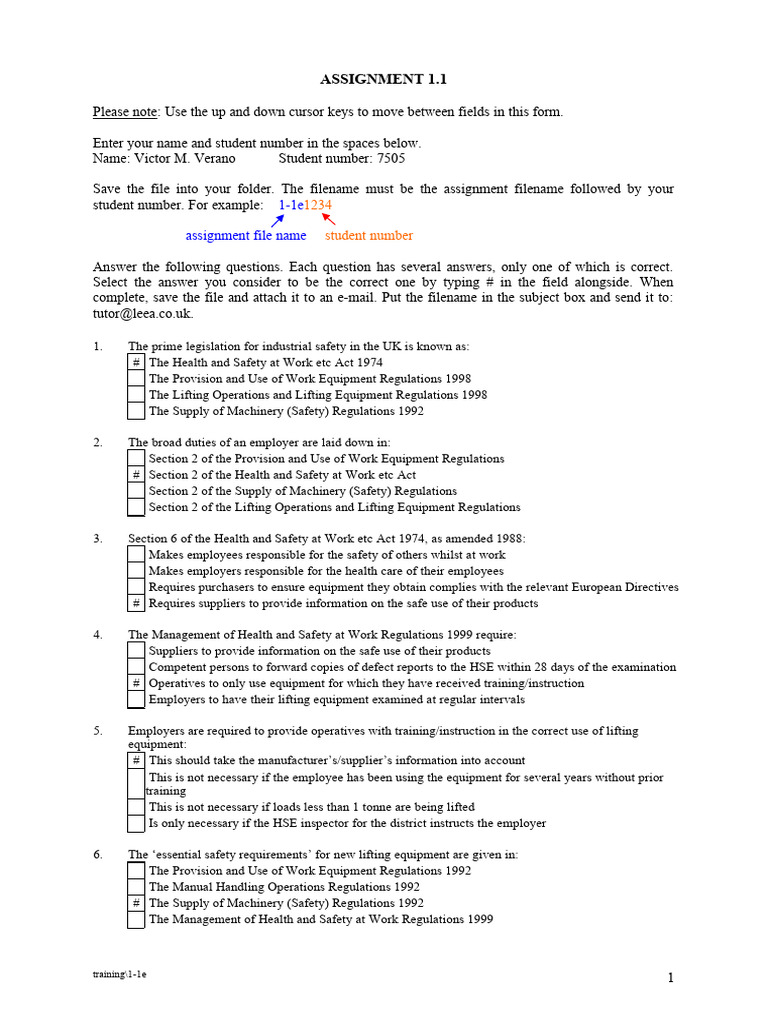1-1e Assignment File Name | PDF | Safety