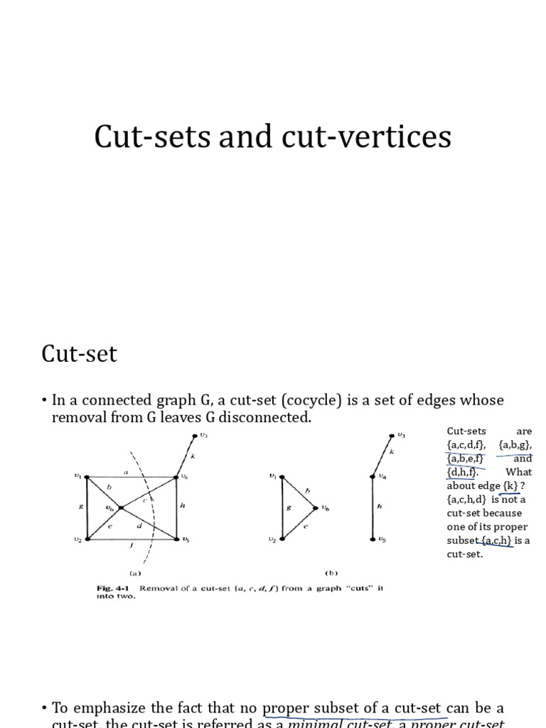 Cut-Sets and Cut-Vertices | PDF | Vertex (Graph Theory) | Discrete Mathematics