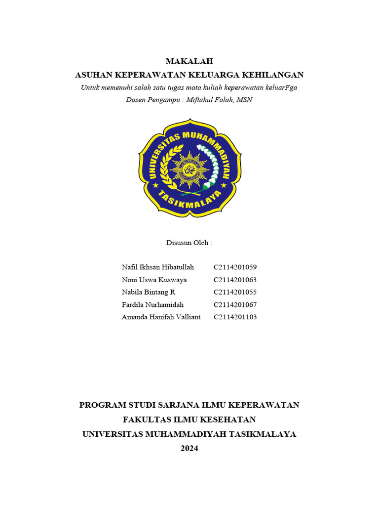 Makalah Kehilangan Kel3 Kep Keluarga | PDF