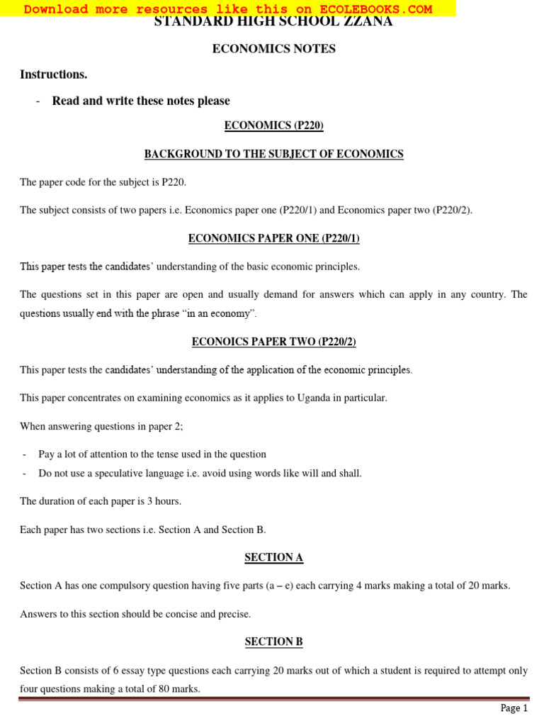 Introduction to Economics Notes | PDF | Economics | Market Economy