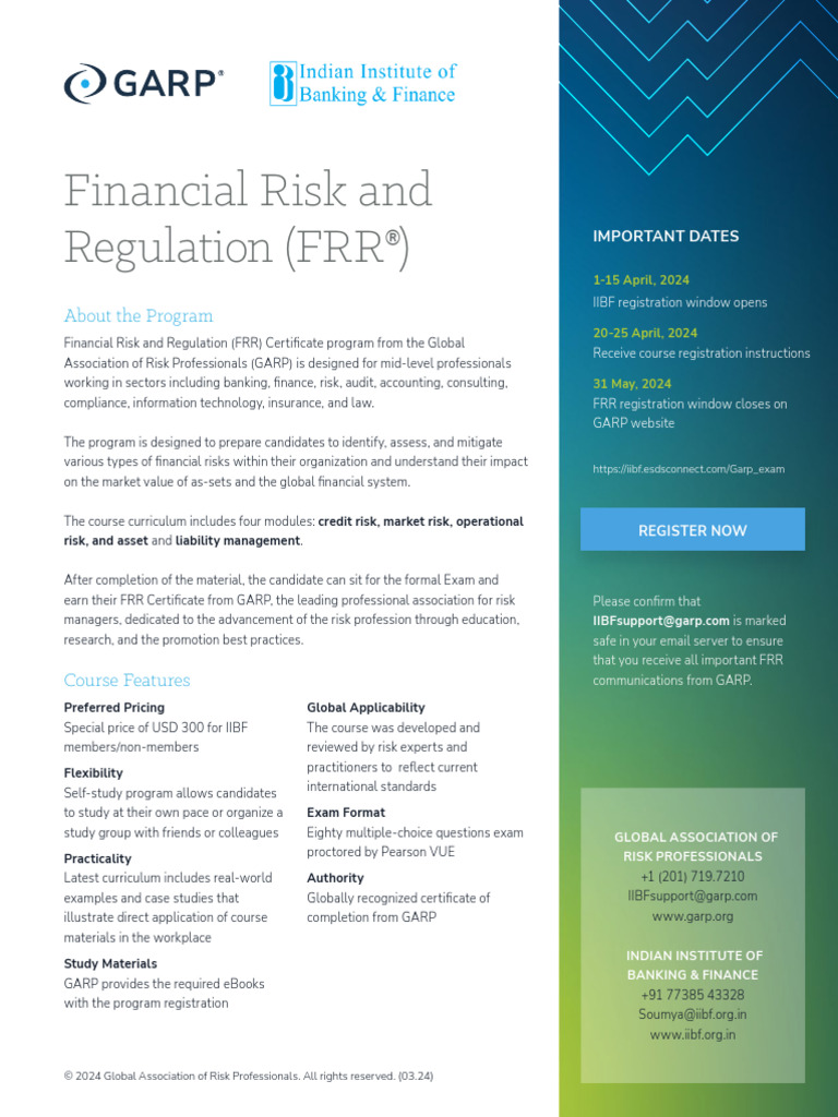 GARP FRR Program April 2024 | PDF | Risk | Financial Risk