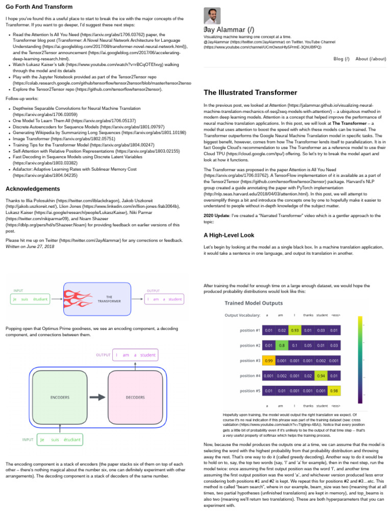 The Illustrated Transformer - Jay Alammar - Visualizing Machine Learning One Concept at A Time ...