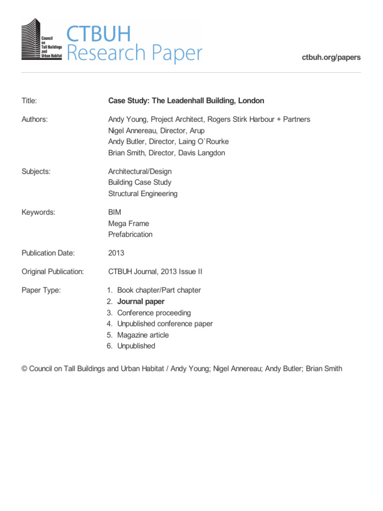 Leadenhall Building Case Study: London | PDF | Building Information ...