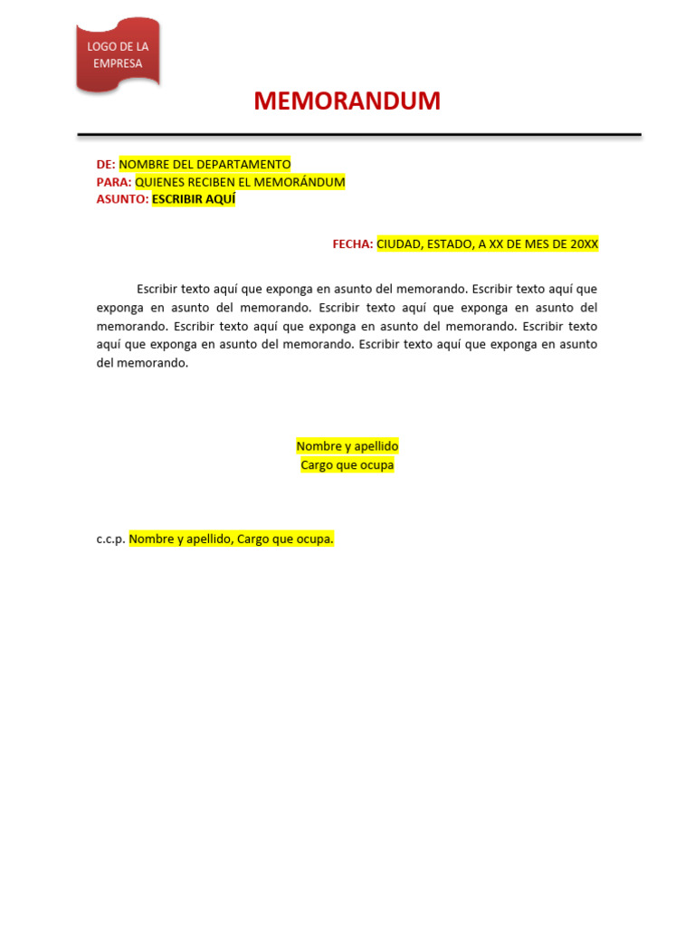 Formato de Memorandum | PDF