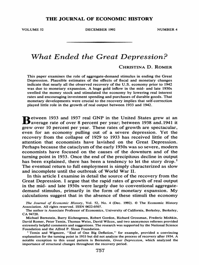 What Ended The Great Depression | PDF | Recession | Great Depression