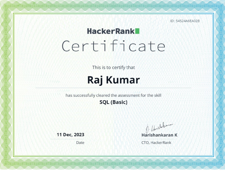 SQL Basic Certificate | PDF
