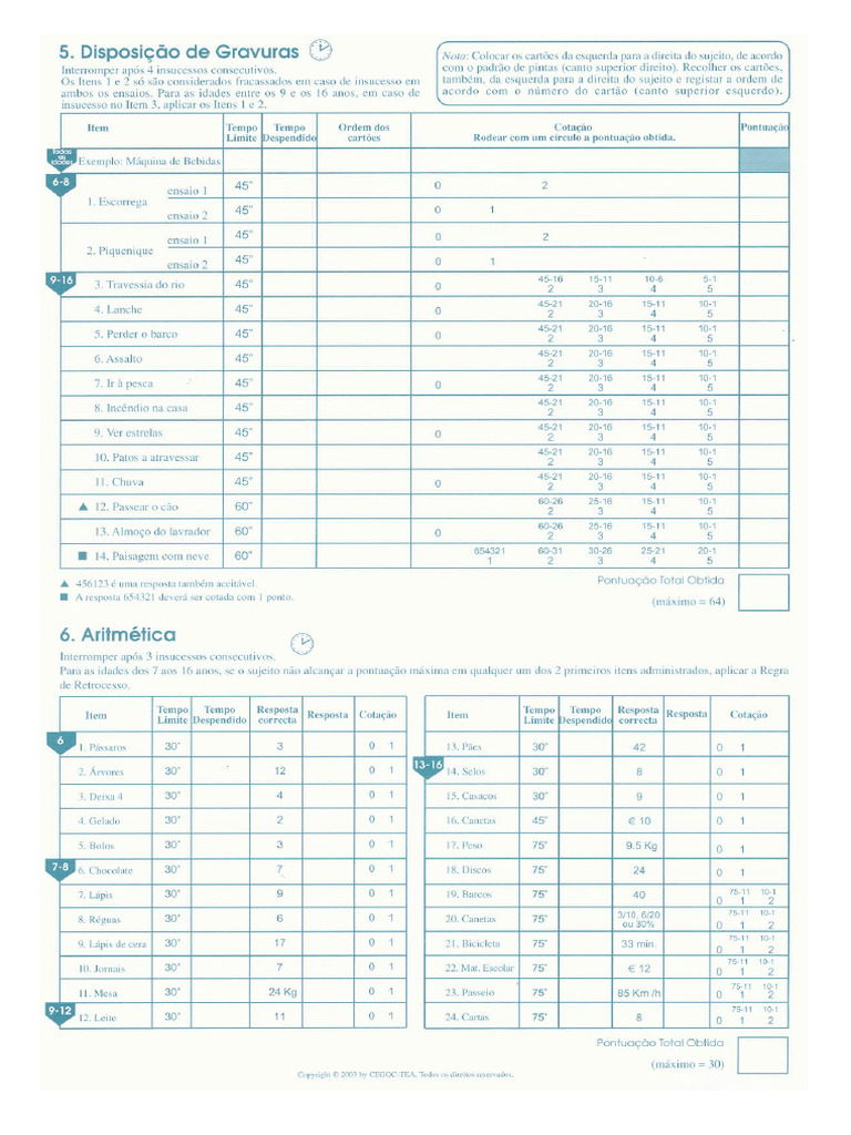 Folha de Registo (Geral) - Sub-Provas 5 e 6 | PDF