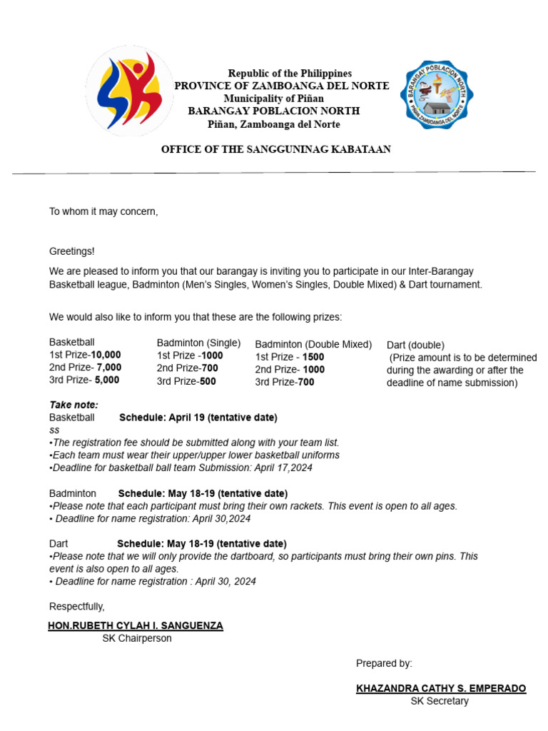 SK Invitational Letter | PDF