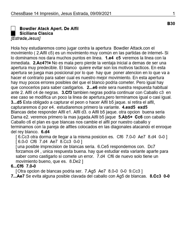 Bowdler Attack Apertura Teoria | PDF