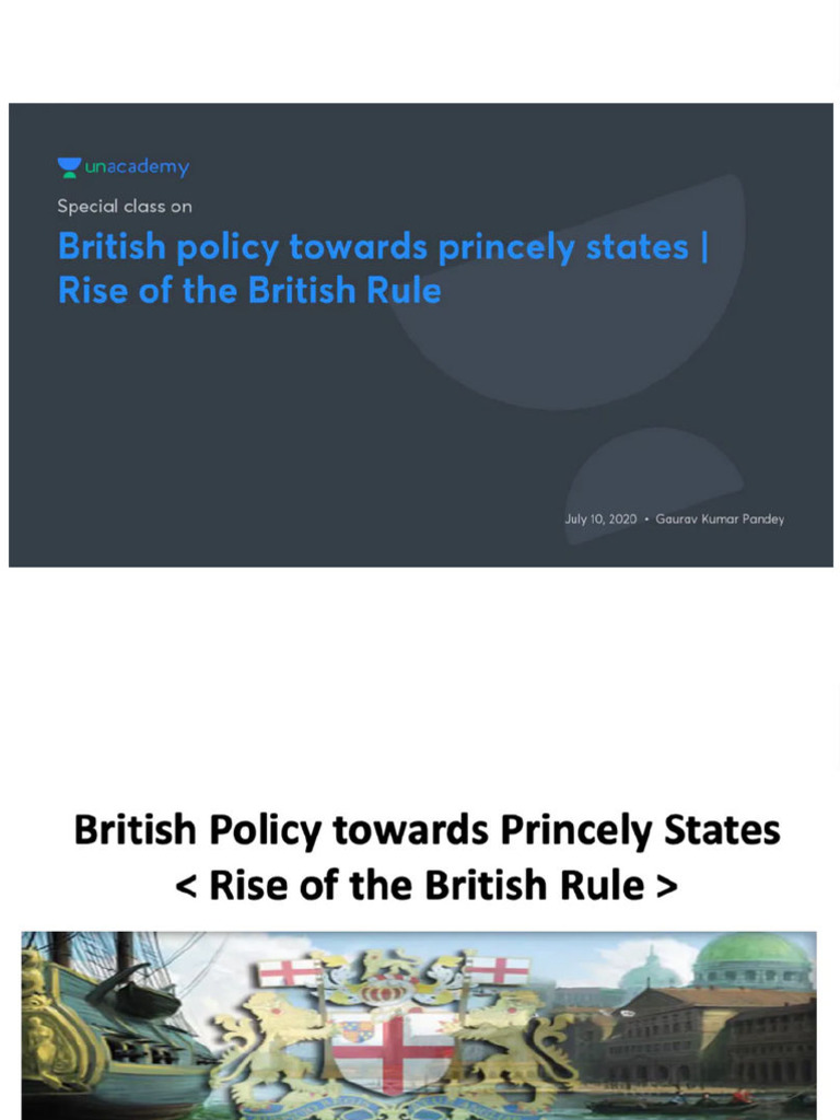 British Policy Towards Princely States Rise of The British Rule | PDF