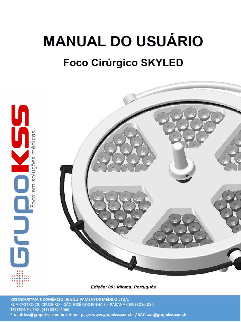 Foco Cirúrgico de Teto SKYLED 120+120 KSS.pdf | PDF | Temperatura