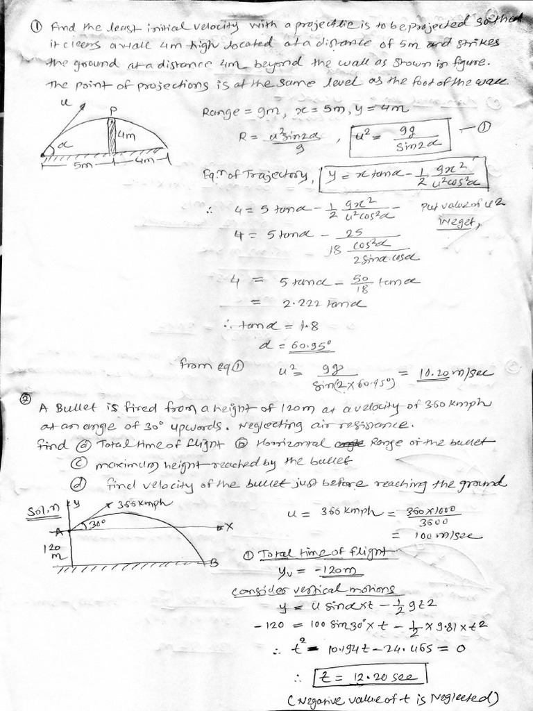 Projectile Motion Problem | PDF