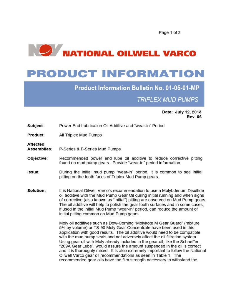 OIl Specification-12-P-160 Mud Pump | PDF | Lubricant | Viscosity