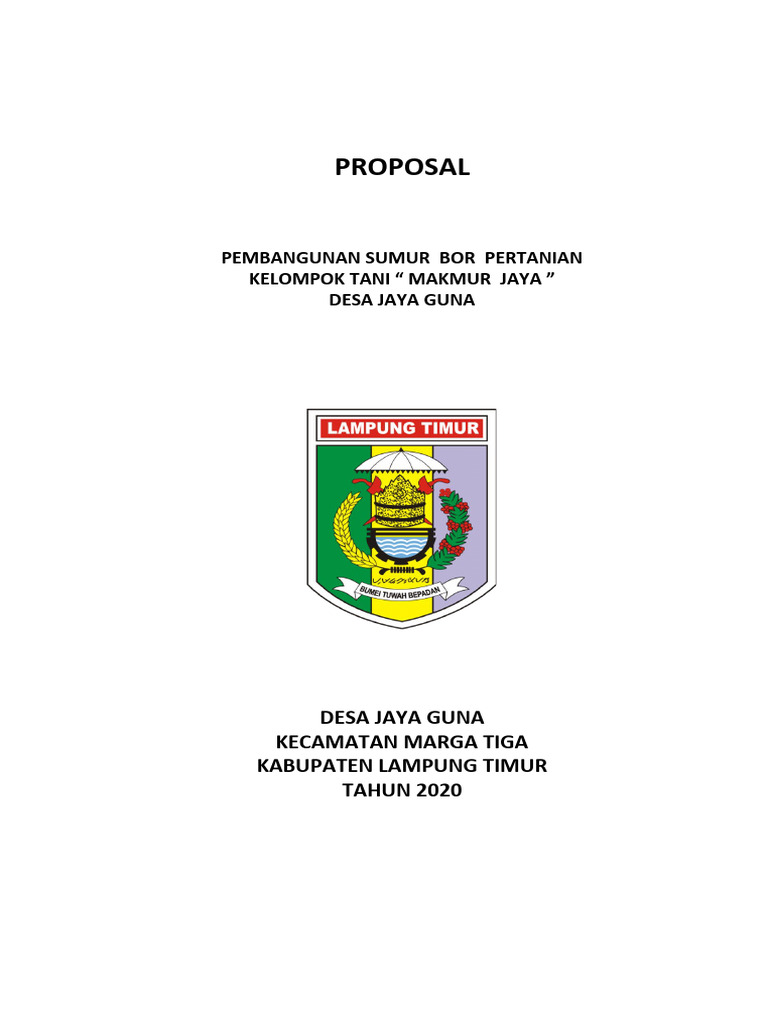 PROPOSAL Sumur Bor Propinsi | PDF