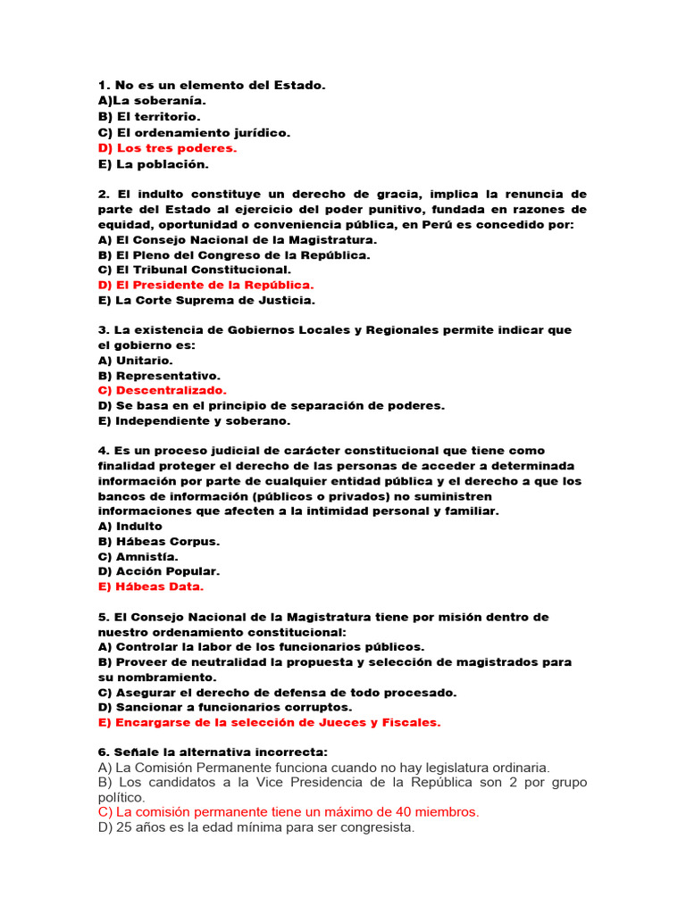 Modelo Examen Postulación Estado - Poder Judicial | PDF | Apelación | Separación de poderes