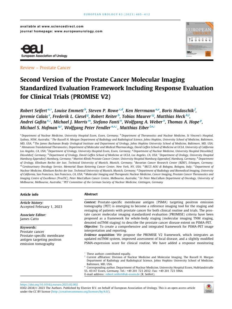 Promise v2 | PDF | Medical Imaging | Metastasis