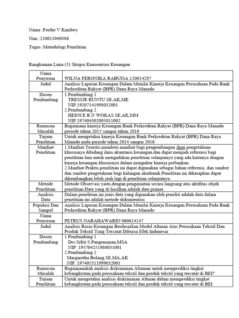 Tugas Metodologi Penelitian Salinan | PDF