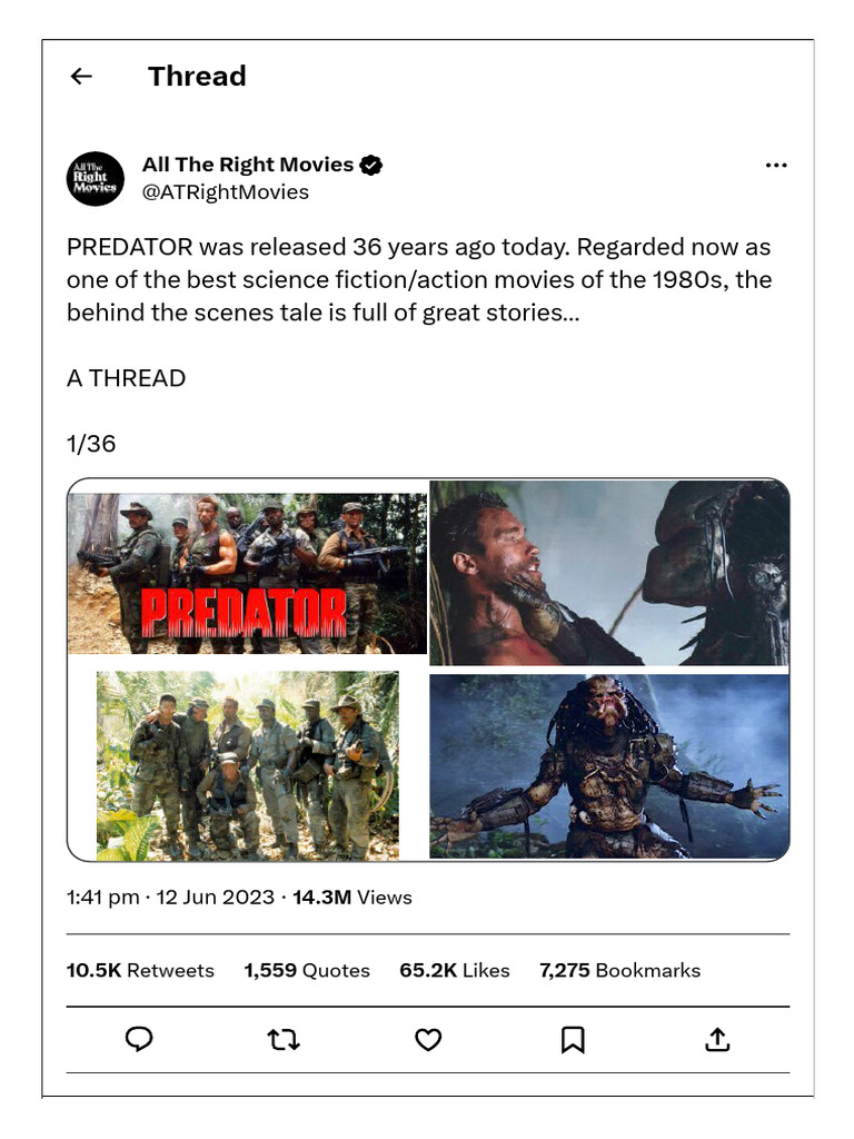 All The Right Movies On Twitter - PREDATOR | PDF