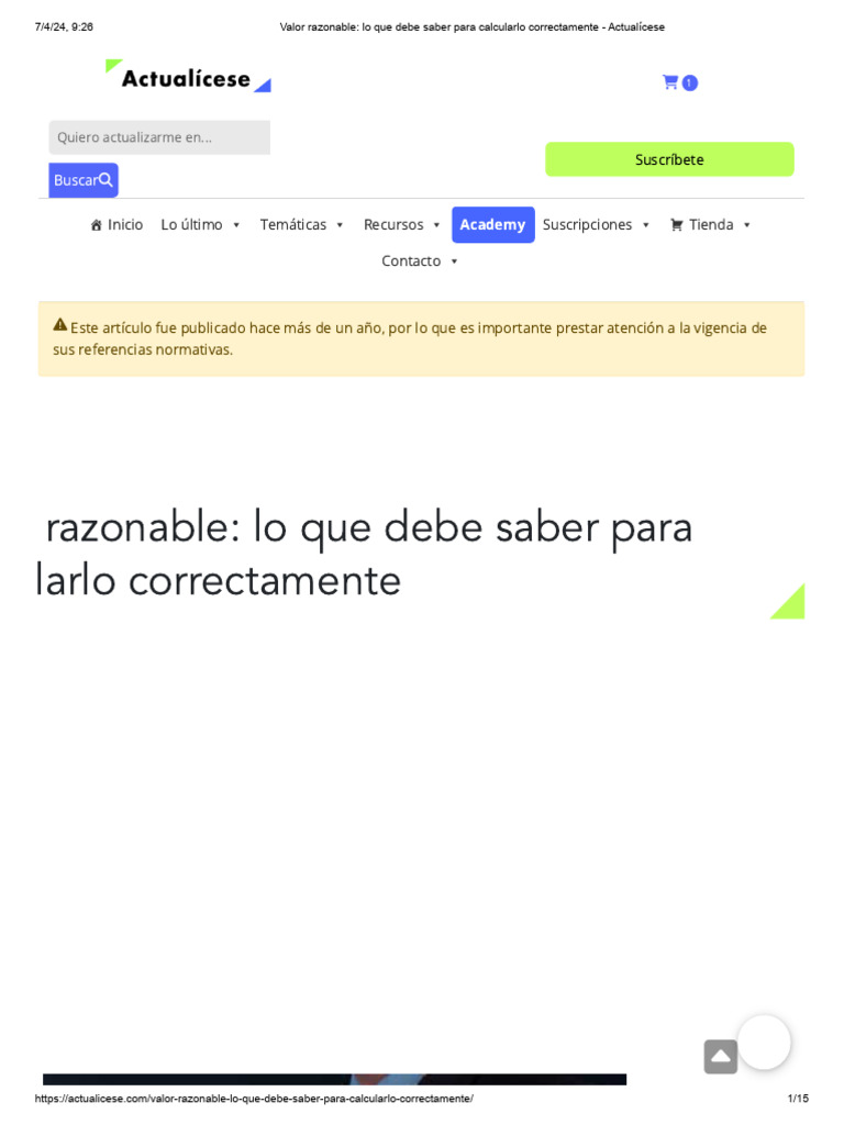 Valor Razonable - Lo Que Debe Saber para Calcularlo Correctamente ...