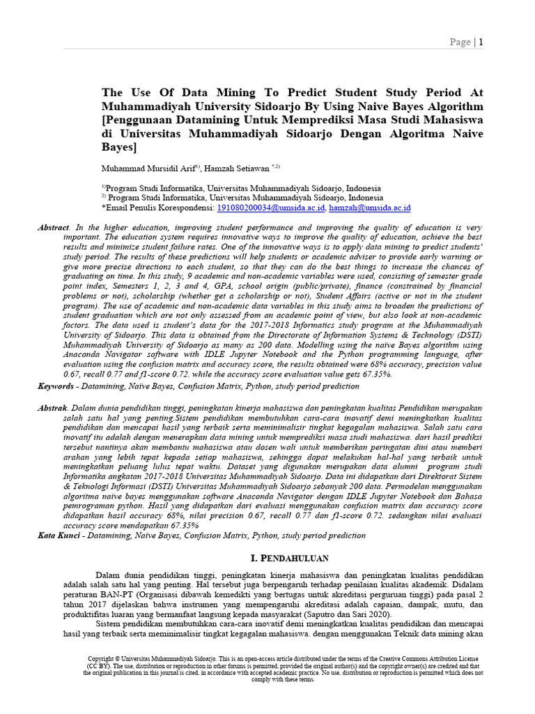 Template Karya Tulis Ilmiah Mahasiswa UMSIDA | PDF