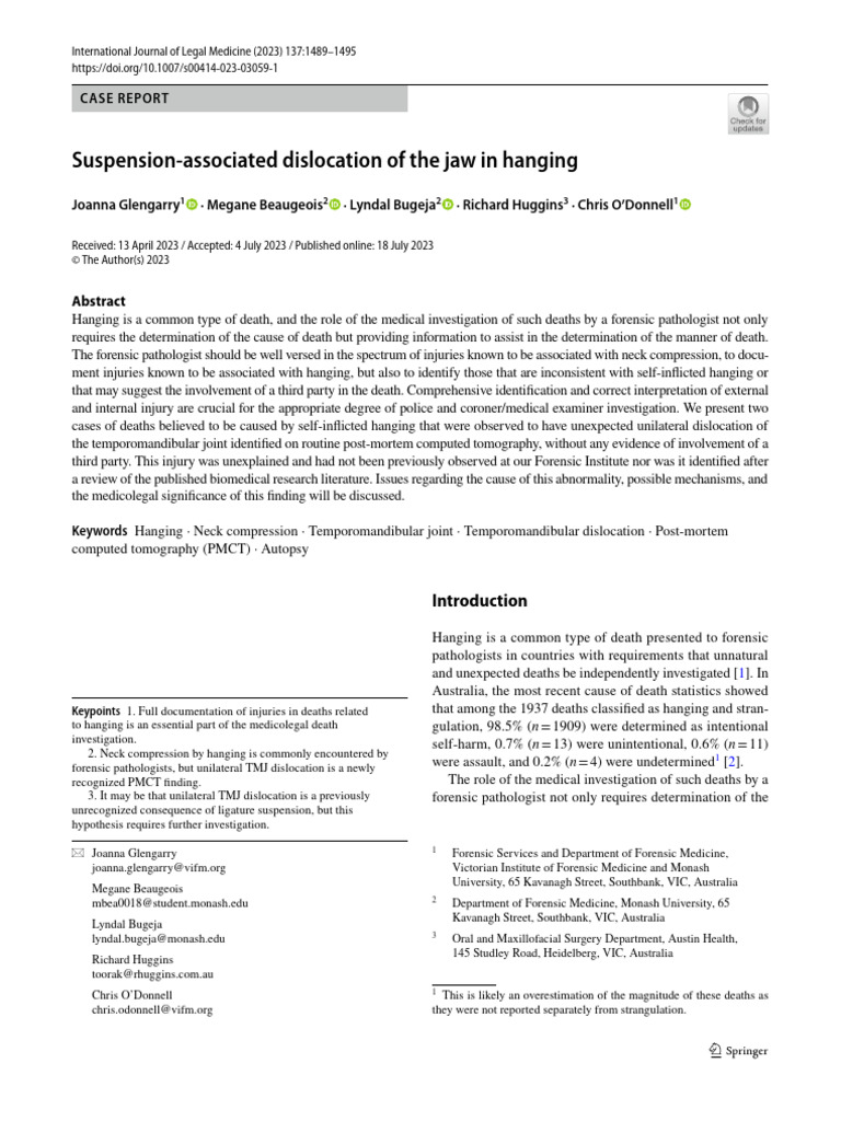 hanging | PDF | Autopsy