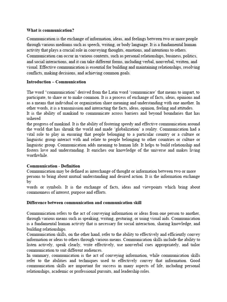 What is communication | PDF | Communication | Information