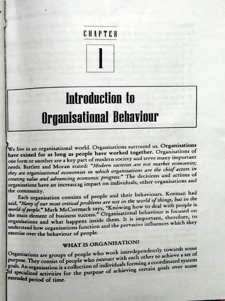 Intro. To Organisation Behaviour (OB) | PDF