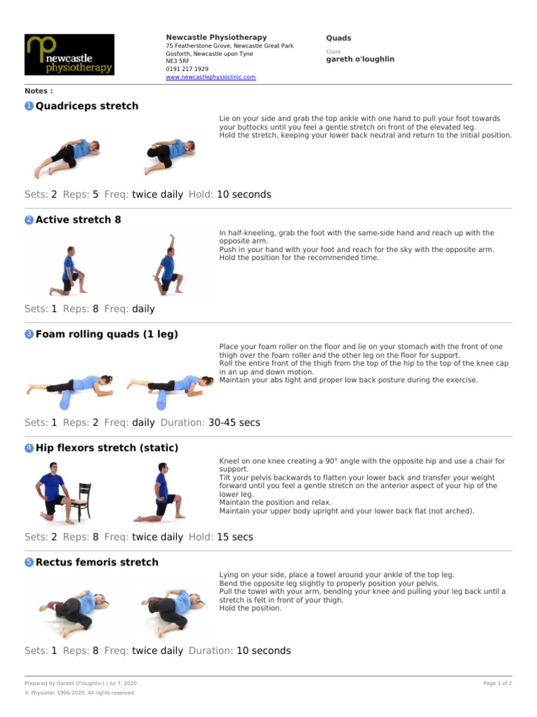 Effective Quad and Hip Flexor Stretches | PDF | Hip | Foot