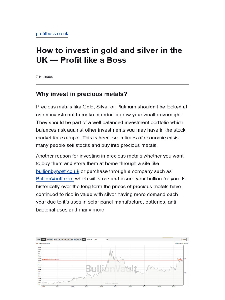 Investing in Gold and Silver in the UK | PDF | Bullion | Precious Metals