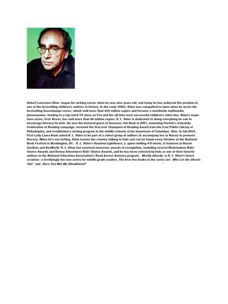 R.L Stine Biography | PDF