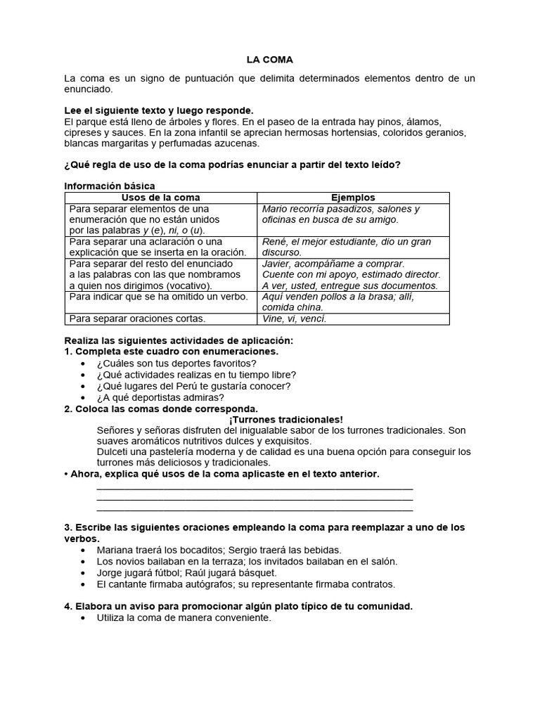 La Coma | PDF | Coma | Puntuación