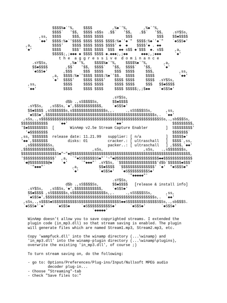 WinAmp V2.5e Stream Capture Enabler-BLZ | PDF | Digital Technology ...