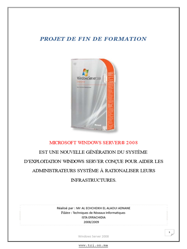 Projet Fin Formation PDF Free | PDF | Windows Server 2008 | Active Directory