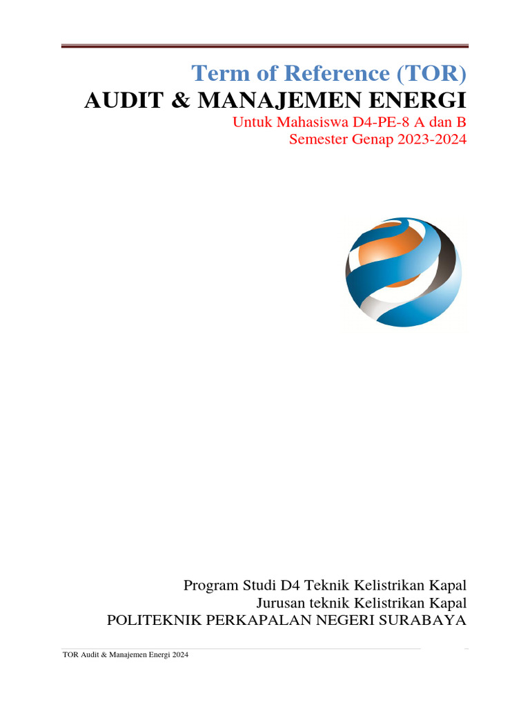 TOR AUDIT - MATKUL MANAJEMEN ENERGI-2024 by Ratna Budiawati | PDF