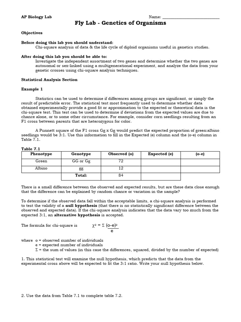 Fly Lab JS - Genetics of Organisms | PDF | Chi Squared Test | Genotype