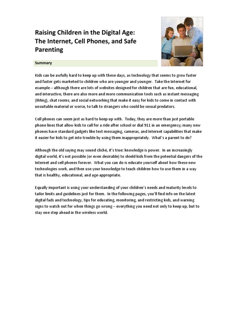 Raising Children Digital Age | PDF | Social Networking Service ...