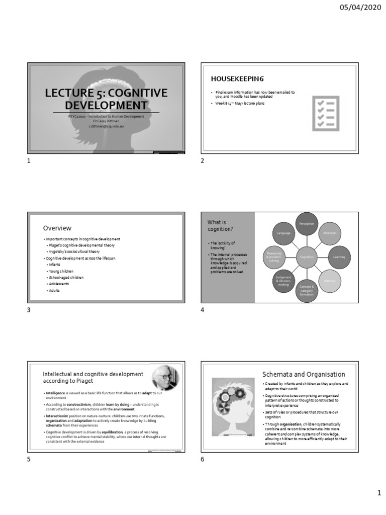 Lecture 5 - Cognitive Development - Handouts | PDF | Cognitive Development | Thought