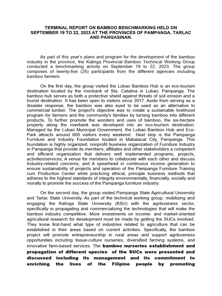 Terminal Report Bamboo | PDF | Natural Environment | Economies