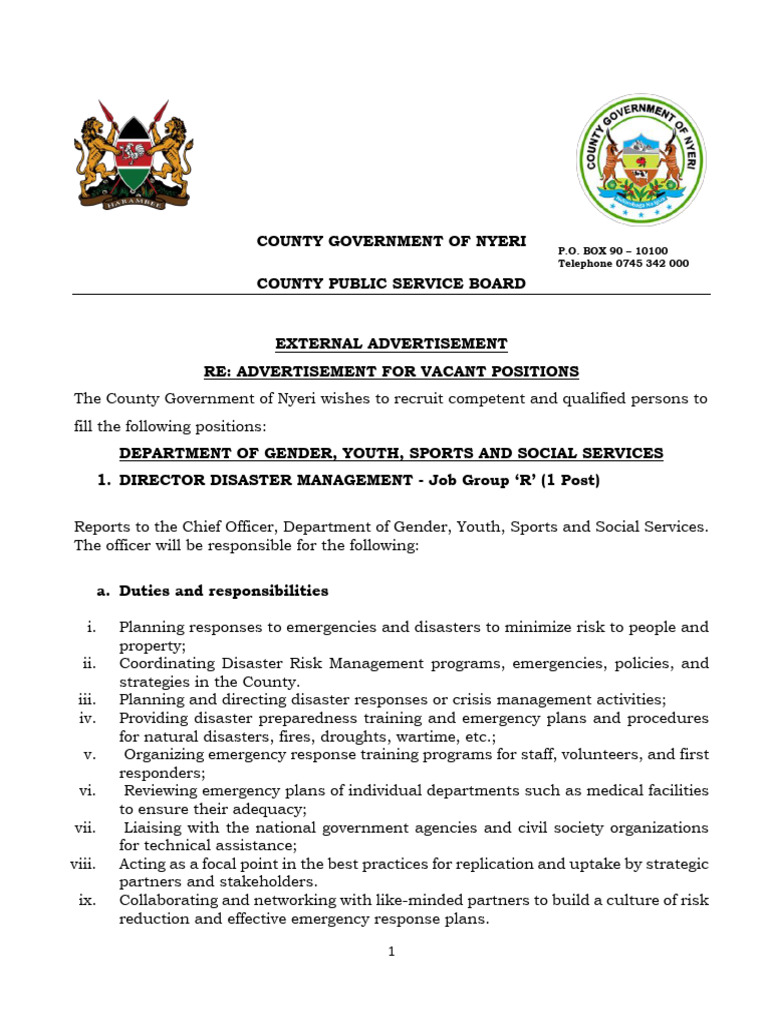 Detailed Advert For Externally Advertised Posts April 2024 News - 2 | PDF | Emergency Management ...