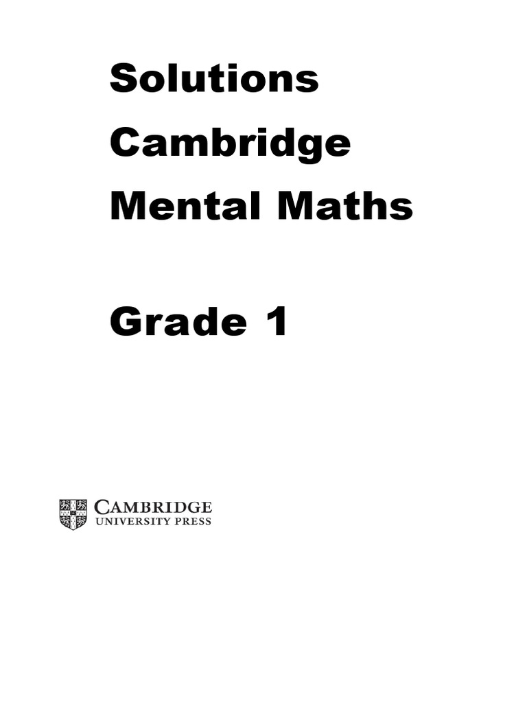 Mental Maths Grade 1 Workbook Solutions | Download Free PDF ...
