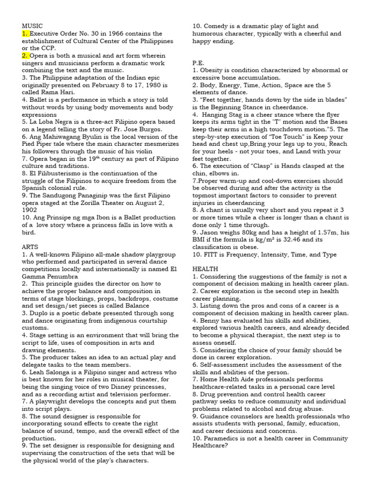 Grade 10 Reviewer 4TH Quarter | PDF