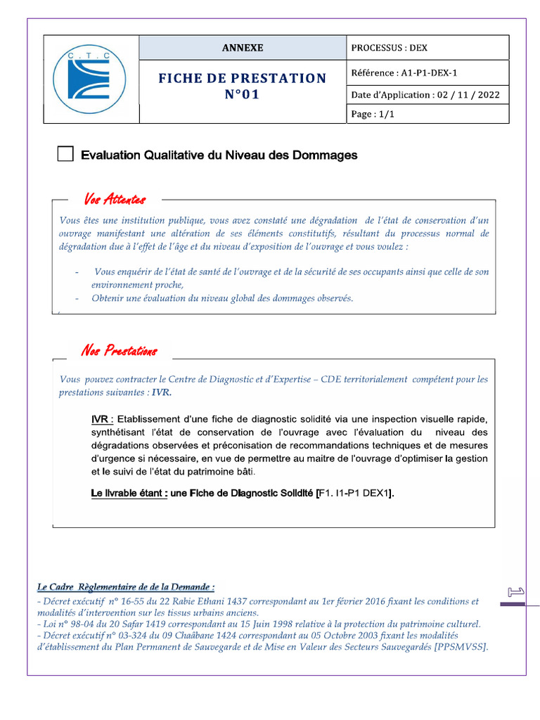Fiche de préstation | PDF